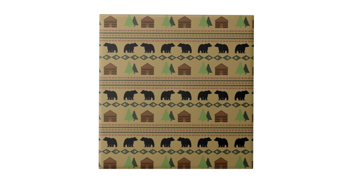 Log Cabin Ceramic Tile | Zazzle