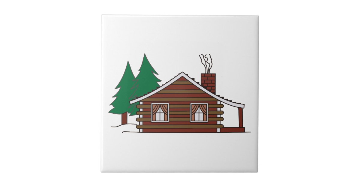 Log Cabin Ceramic Tile | Zazzle