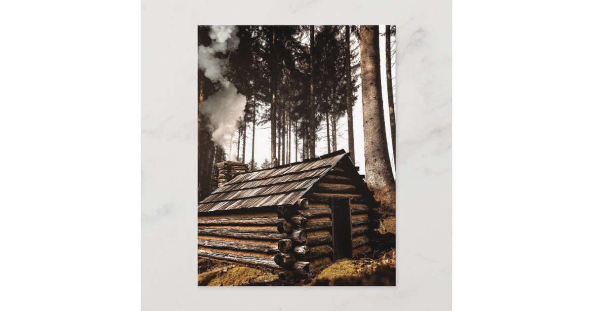 LOG CABIN IN THE WOODS POSTCARDS | Zazzle