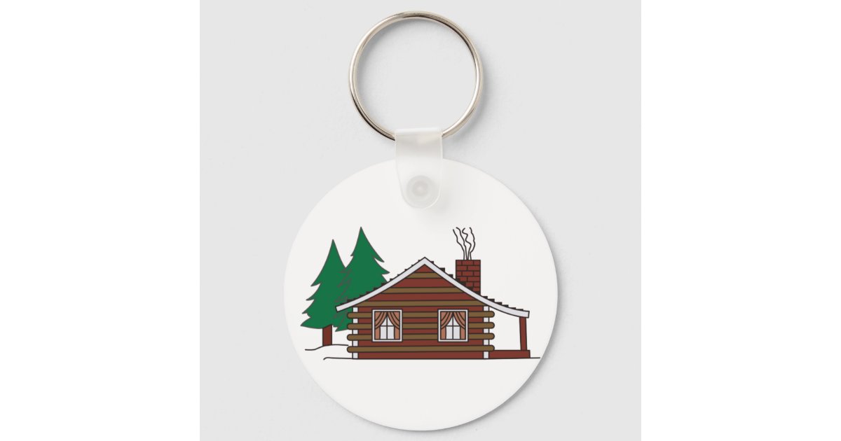 Log Cabin Keychain | Zazzle