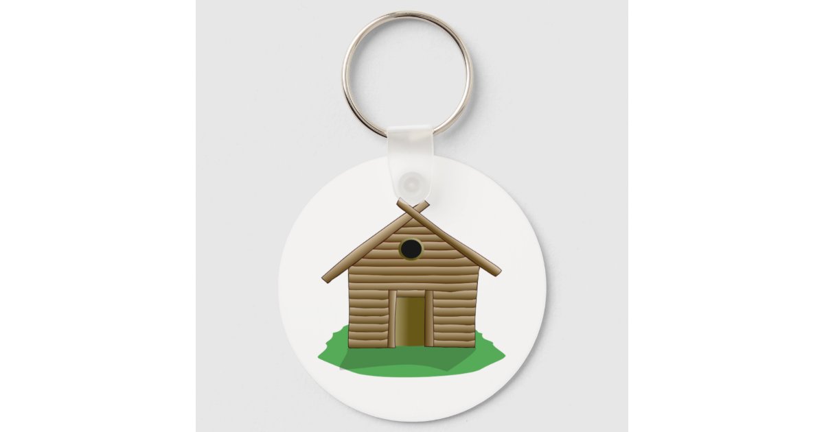 Log Cabin Keychain | Zazzle