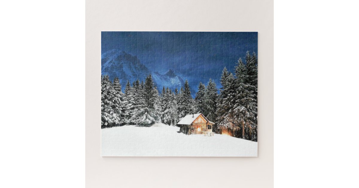 Log Cabin Mountain View Jigsaw Puzzle | Zazzle