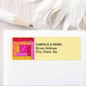 Log Cabin Quilt Block Yellow Return Address Label | Zazzle