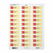 Log Cabin Quilt Block Yellow Return Address Label | Zazzle