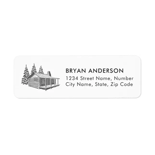 Log Cabin Return Address Label | Zazzle