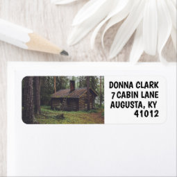 LOG CABIN RETURN ADDRESS LABELS | Zazzle