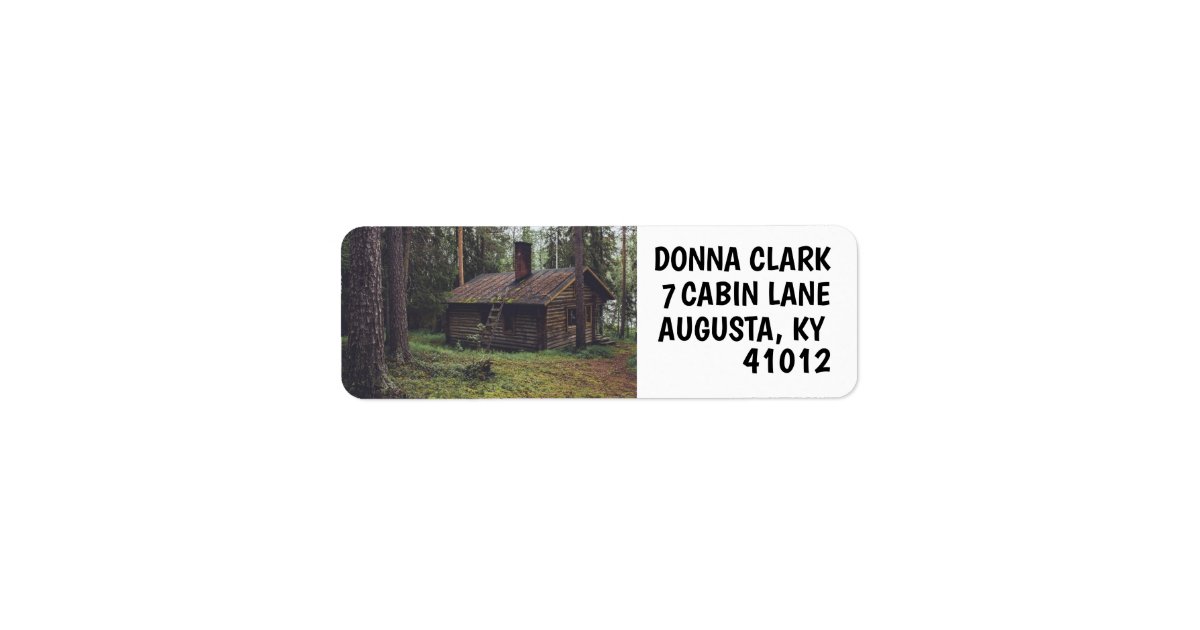 LOG CABIN RETURN ADDRESS LABELS | Zazzle