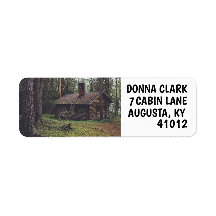 LOG CABIN RETURN ADDRESS LABELS | Zazzle