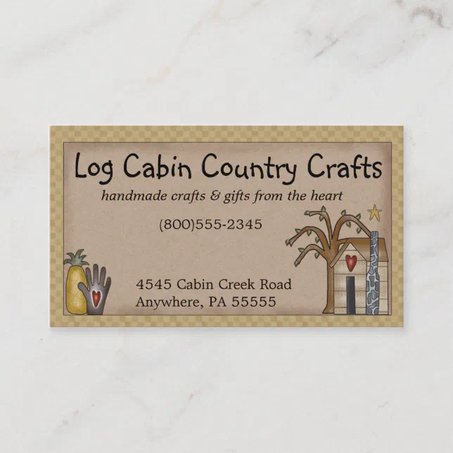 Log Cabin Rustic Primitive Country Business Card | Zazzle