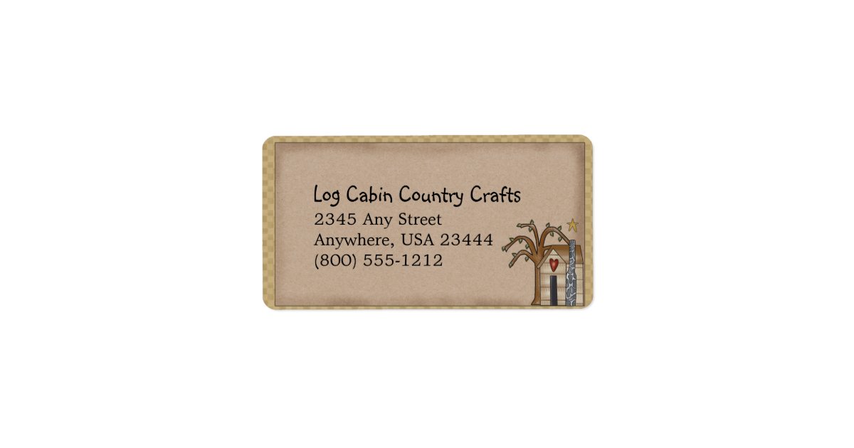 Log Cabin Rustic Primitive Country Label | Zazzle