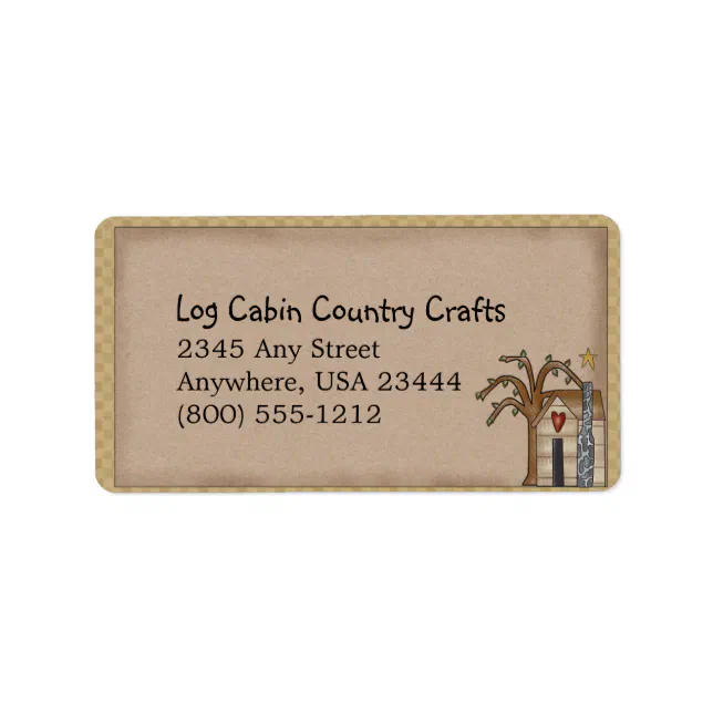 Log Cabin Rustic Primitive Country Label | Zazzle