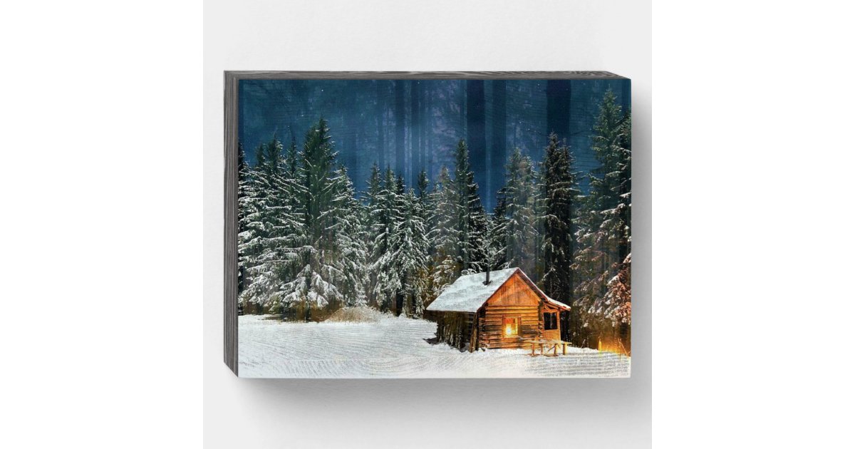 Log Cabin Wooden Box Sign | Zazzle