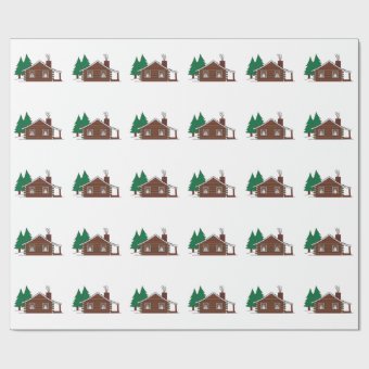 Log Cabin Wrapping Paper | Zazzle