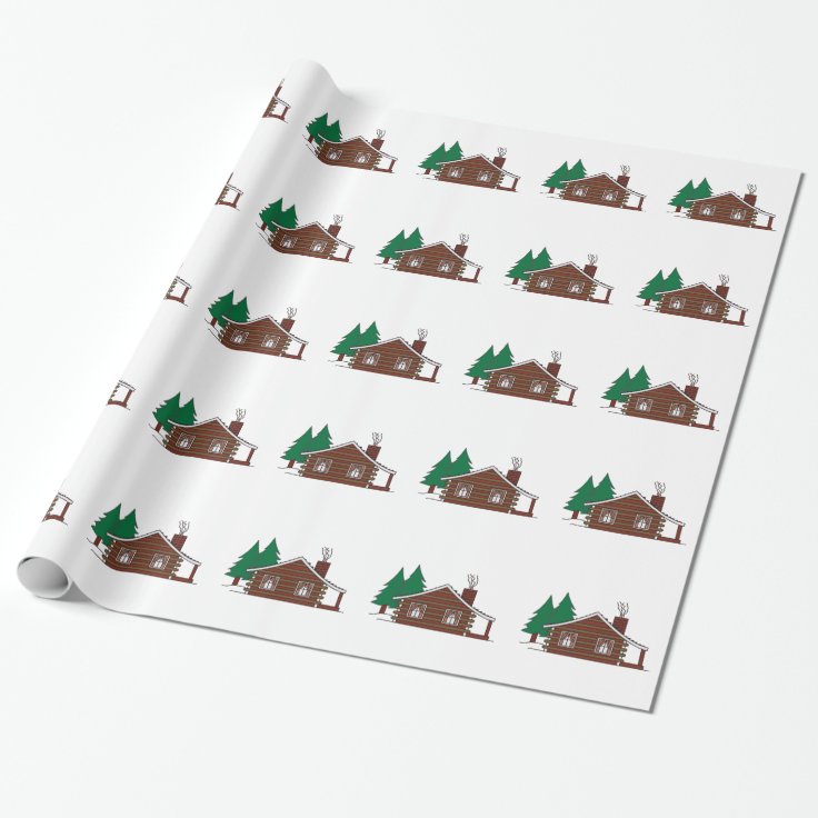 Log Cabin Wrapping Paper | Zazzle
