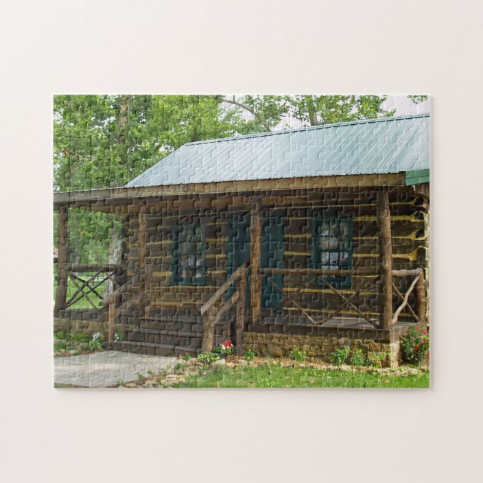 LOG HOUSE CABIN JIGSAW PUZZLE | Zazzle.com