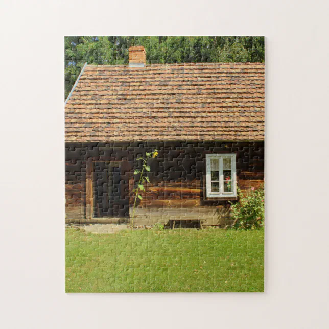 LOG HOUSE TINY HOUSE JIGSAW PUZZLE | Zazzle