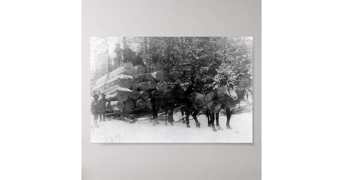 Log sled poster | Zazzle