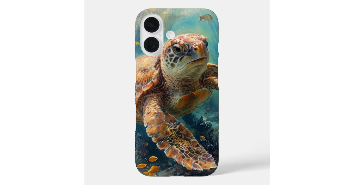 Loggerhead turtle swimming in the ocean cover | Zazzle