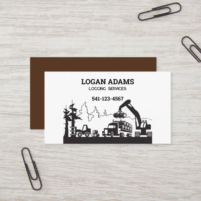 Logging Service Business Card | Zazzle
