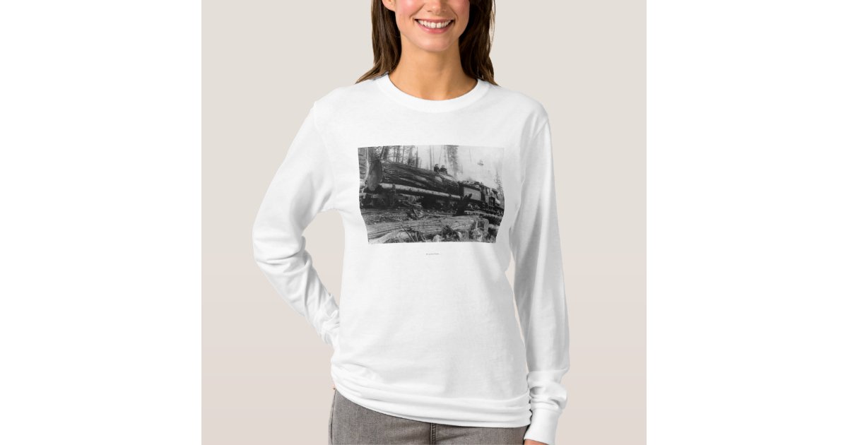 Logging Train carrying men and T-Shirt | Zazzle