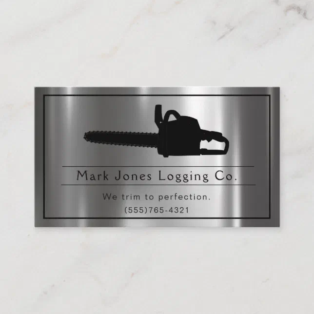 Logging Tree Trimming Saw Service Business Card | Zazzle