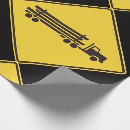 Logging Trucks Road Sign Wrapping Paper | Zazzle