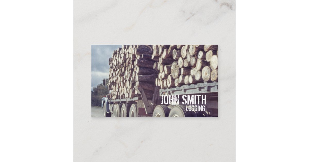 Logging Vintage Truck Hauling Wood Forestry Mill Business Card | Zazzle