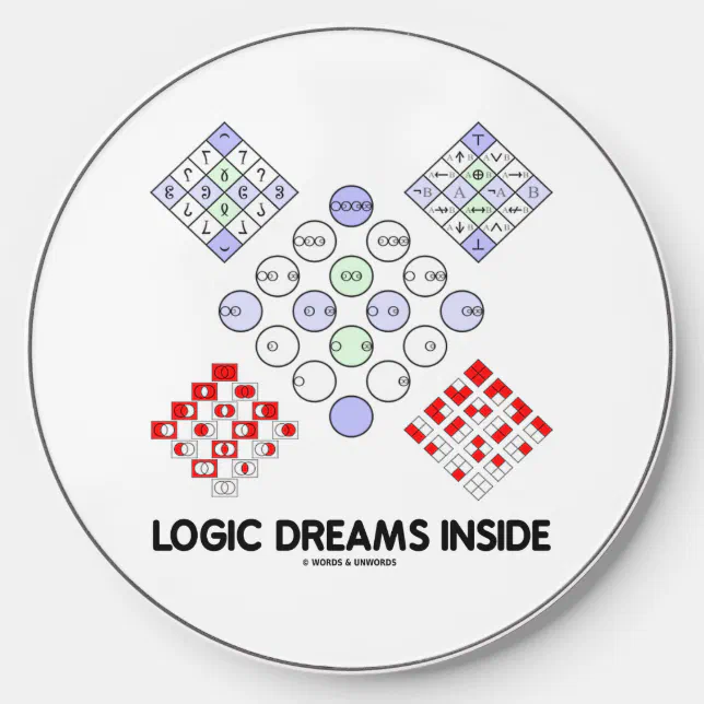 Logic Dreams Inside Logic Matrices Geek Humor Wireless Charger | Zazzle