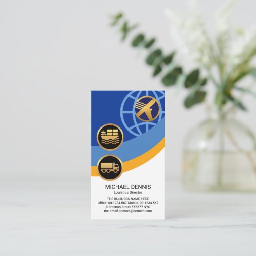 Logistics Global Pathway Layers Supply Chain Business Card | Zazzle