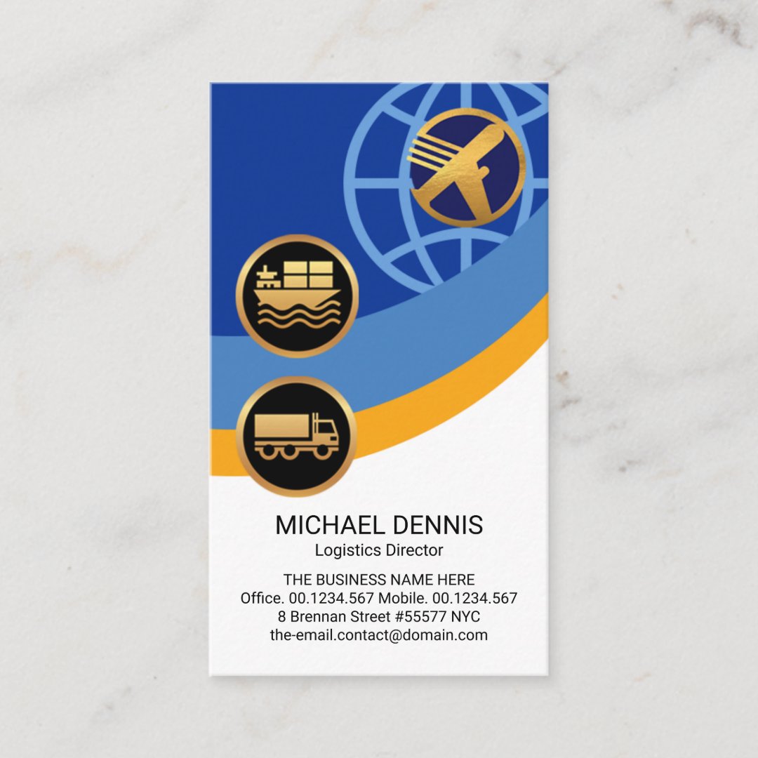 Logistics Global Pathway Layers Supply Chain Business Card | Zazzle
