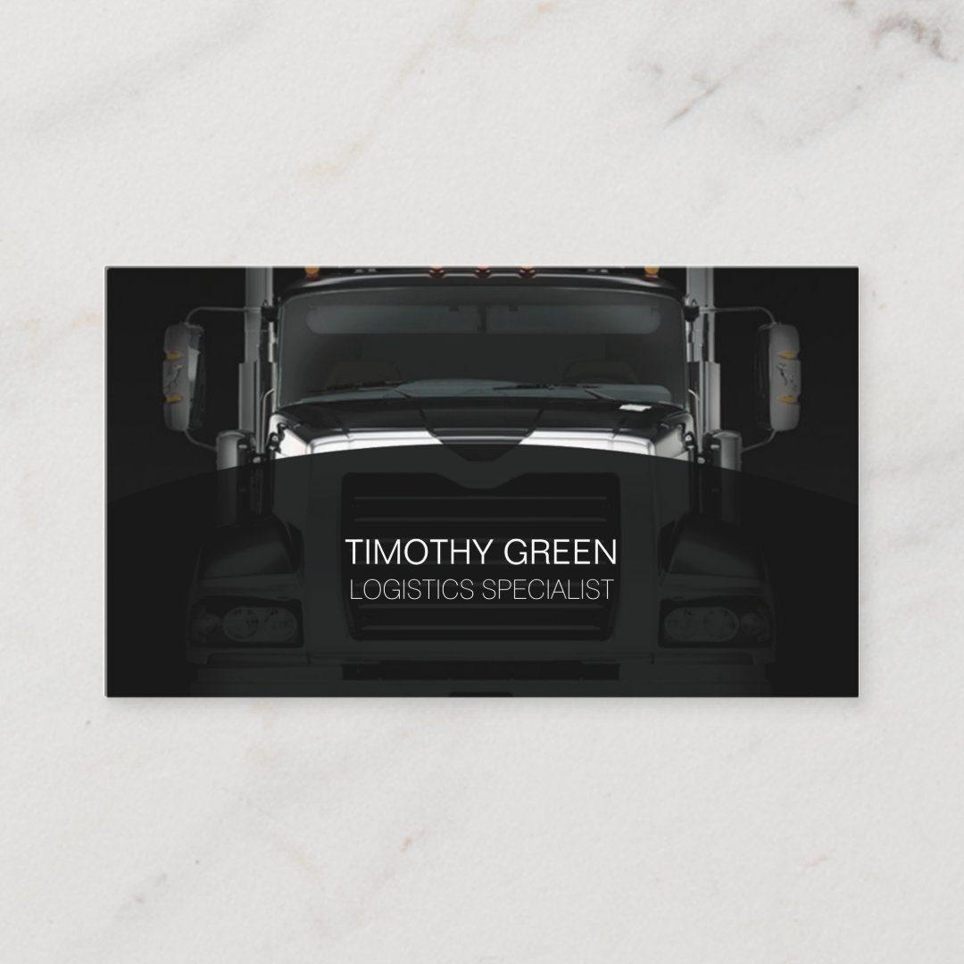 Logistics Transportation Services Truck Front Business Card | Zazzle