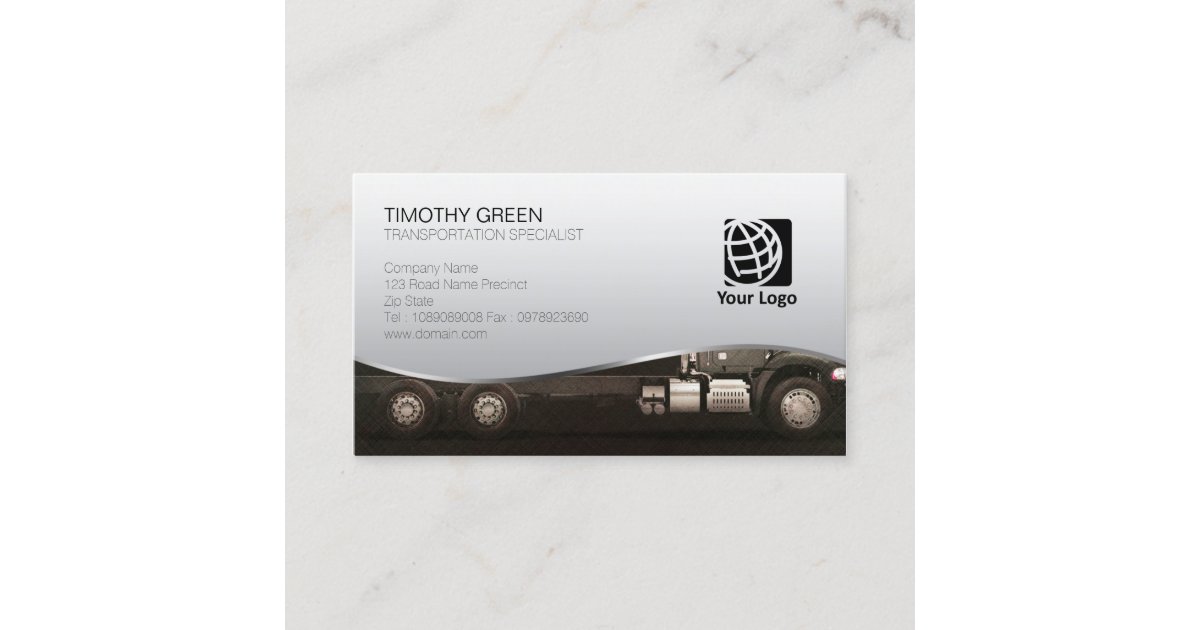 Logistics Transportation Services Truck Wheels Business Card | Zazzle