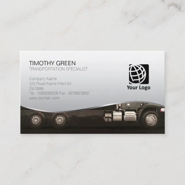 Logistics Transportation Services Truck Wheels Business Card | Zazzle