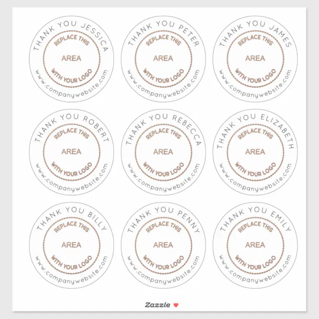 Logo 9 Large Individual Name Thanks Staff Delegate Sticker | Zazzle