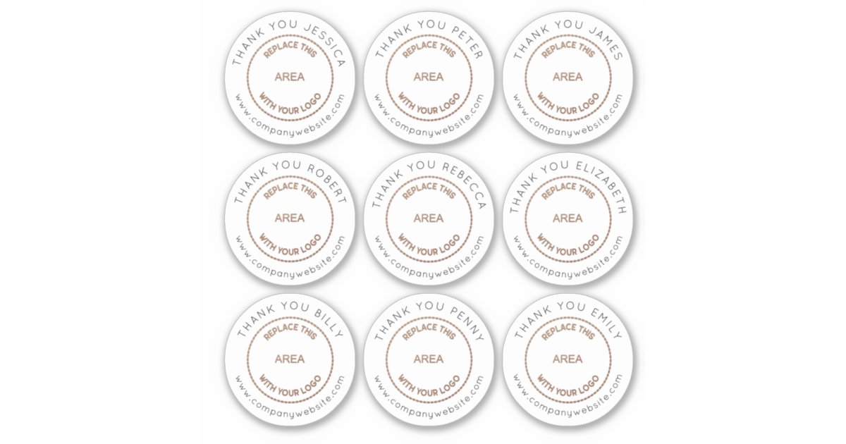 Logo 9 Small Individual Name Thanks Staff Delegate Sticker | Zazzle