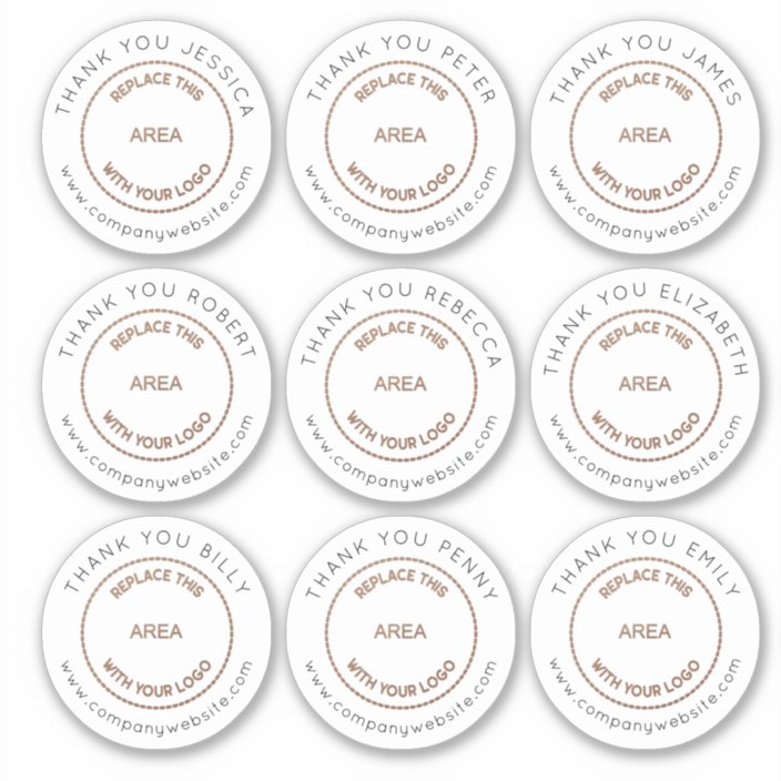 Logo 9 Small Individual Name Thanks Staff Delegate Sticker | Zazzle.com