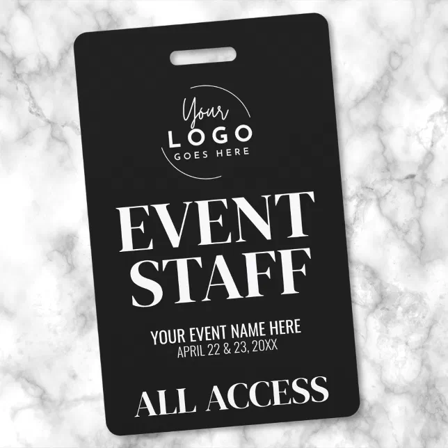 Logo All Access VIP Event Staff Badge | Zazzle