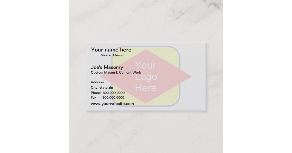 Logo background watermark effect business card | Zazzle.com