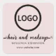 Logo Blush Pink Simple Typography Hair Makeup Square Sticker | Zazzle