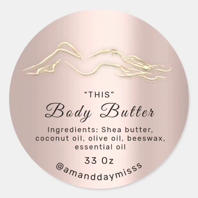 Logo Body Oil Balm Cosmetic Packaging Logo Classic Round Sticker | Zazzle