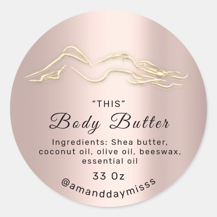 Logo Body Oil Balm Cosmetic Packaging Logo Classic Round Sticker | Zazzle