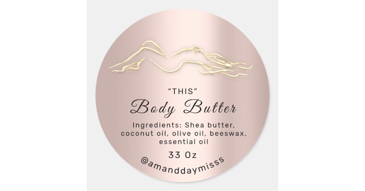 Logo Body Oil Balm Cosmetic Packaging Logo Classic Round Sticker | Zazzle
