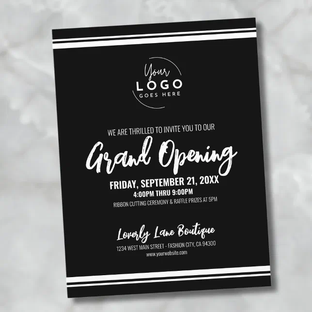 Logo Business Grand Opening Postcard | Zazzle