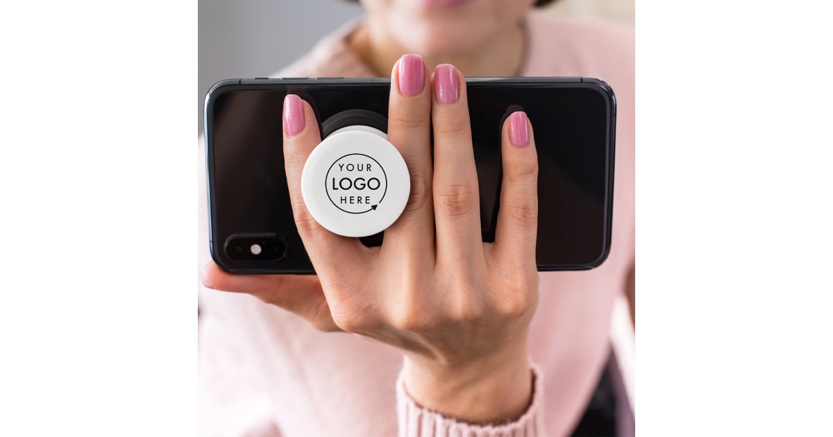 Logo Business Professional Minimal Modern White PopSocket | Zazzle