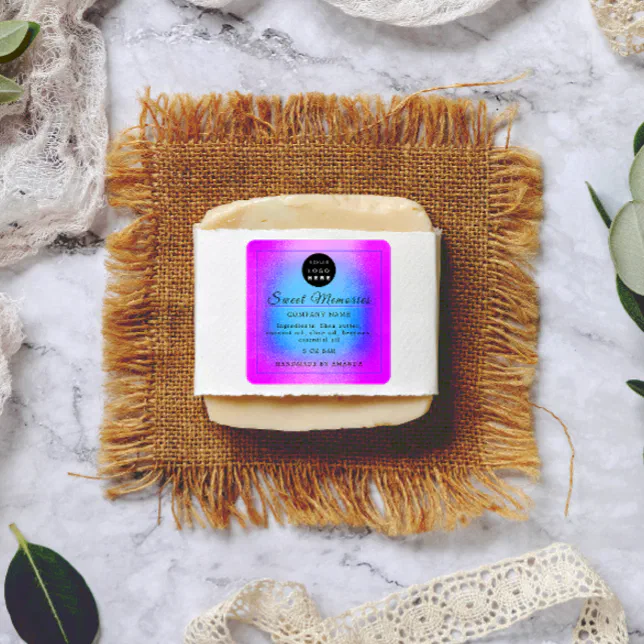 Logo Butter Cosmetic Soap Product Label Blue Pink | Zazzle