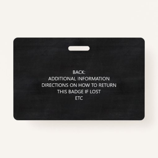 Logo Chalkboard Trendy Business Employee Photo Badge | Zazzle