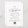 Logo Classic QR Code Christmas Office Party Invitation | Zazzle