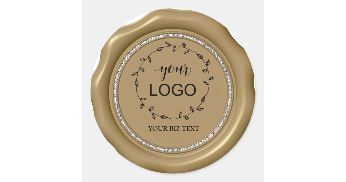 LOGO Diamond Circle GOLD Wax Seal Stickers | Zazzle