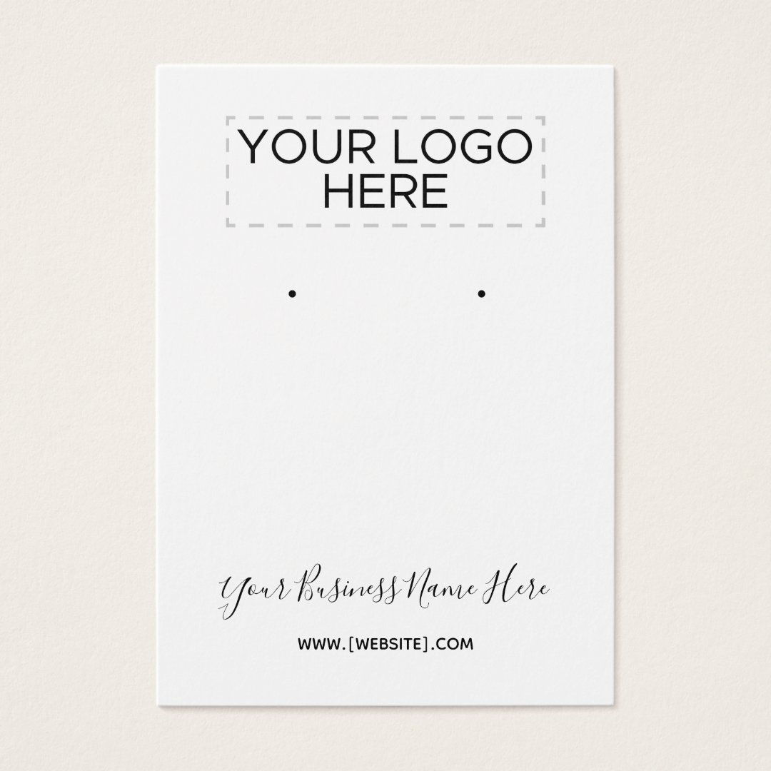 Logo Elegant Script Custom Earring Card | Zazzle