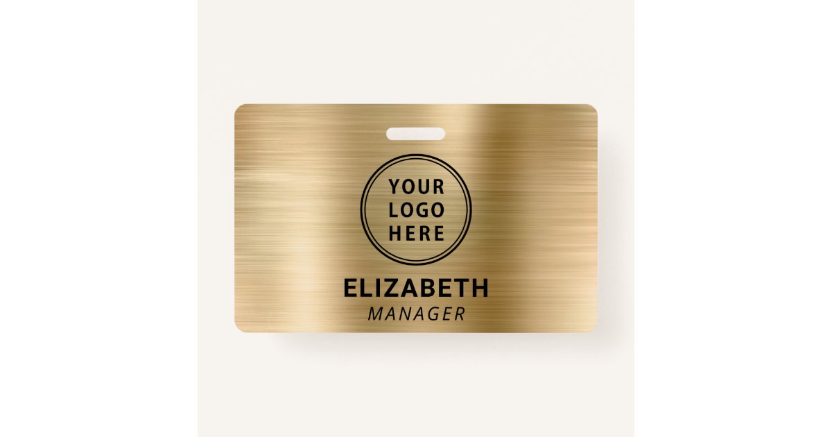 Logo Gold Name Badge | Zazzle